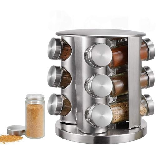 12-Piece 360° Rotating Carousel Spice Rack – Carey Collections